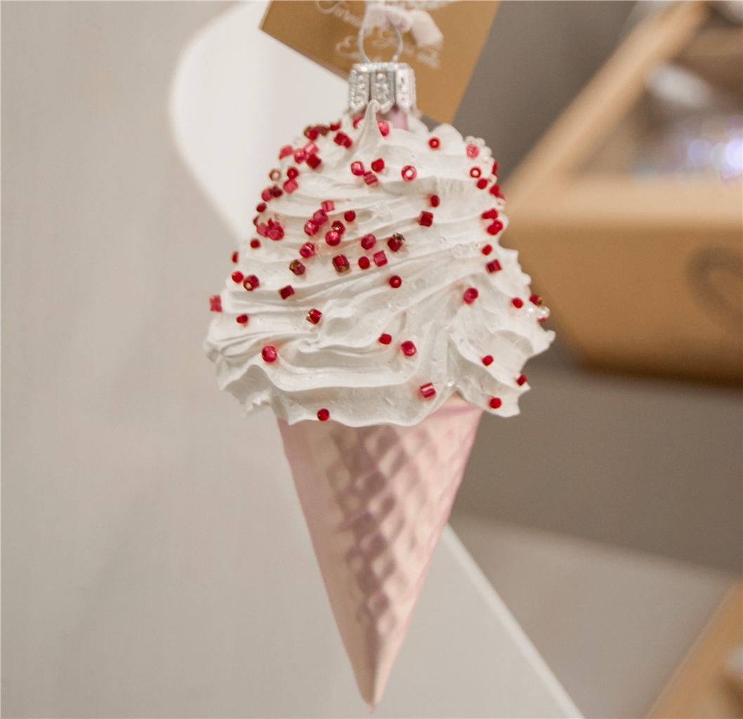 Décoration de Noël en verre, glace a la vanille | Decor-by-Glassor.cz